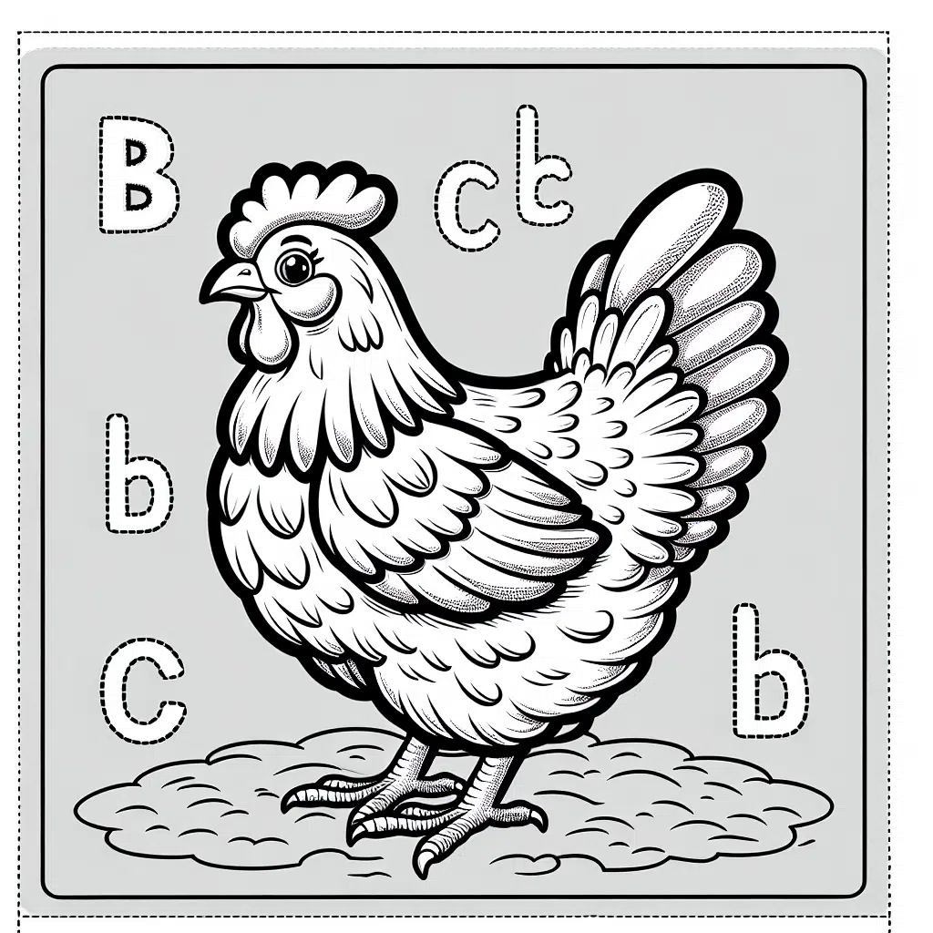 Alphabet Chicken coloring page - GoGo Coloring